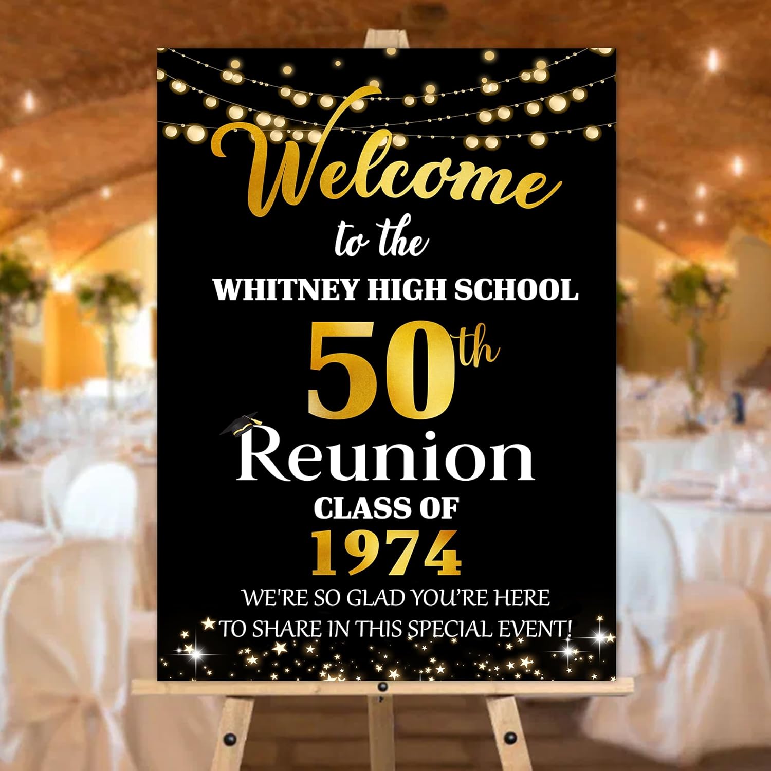 Amazon.com : Generic Class Reunion Welcome Sign, 50 Year High School ...