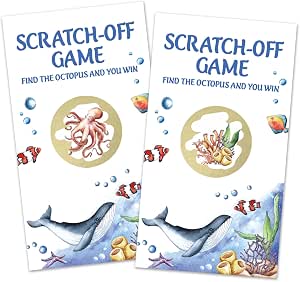 Amazon.com: REWIDPARTY 32 Pcs Under The Sea Scratch Off Cards ...