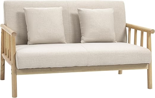 Amazon.com: HOMCOM 48" 2-Seater Couch for Small Spaces, Modern Loveseat ...