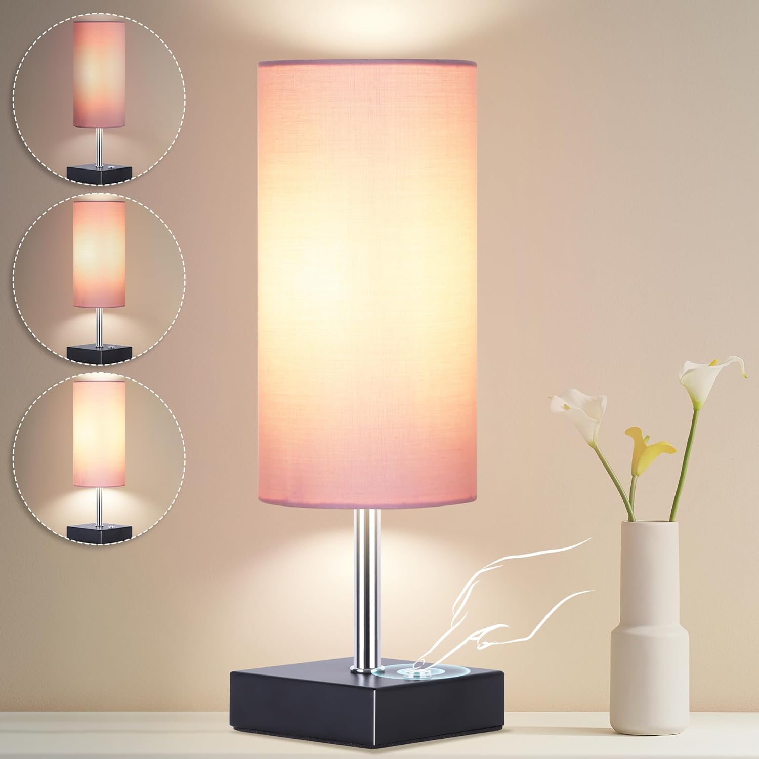 AVV Cordless Table Lamp, Battery Operated Lamp for Night Stand, 3 Modes ...