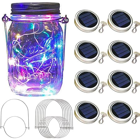 Amazon.com : Solar Mason Jar Lid Lights, 10 Pack 30LED String Fairy ...