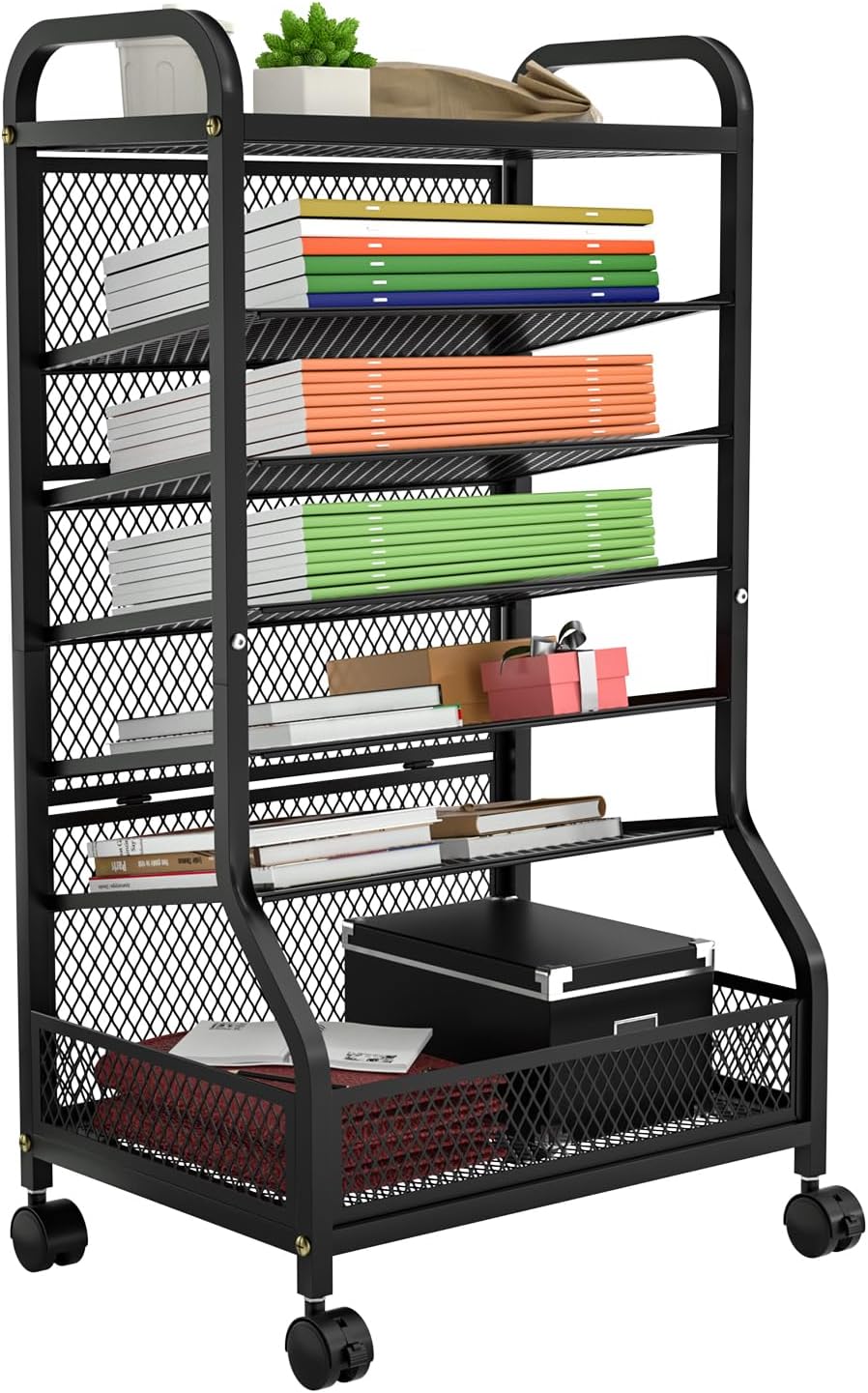 Amazon.com : Vdamu VDamu 7-Tier File Organizer Cart - Rolling Office ...
