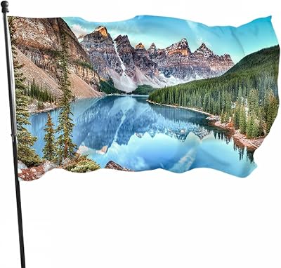 Amazon.com : Yekiua Winter Mountains Flag 3X5 Outdoor Majestic Sunset ...