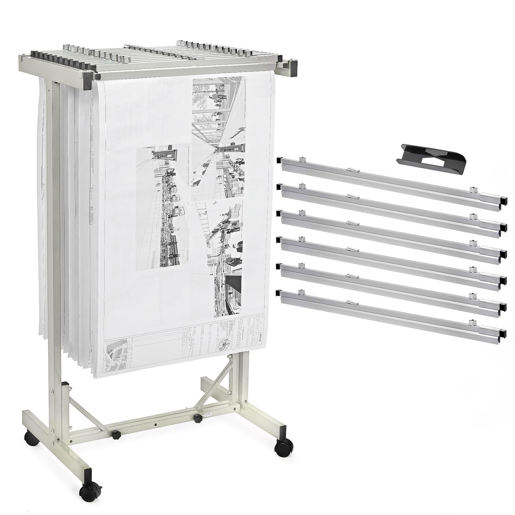 Amazon.com: Adir Blueprint Rack and Clamps - 6 Pack of Blueprint Clamp ...