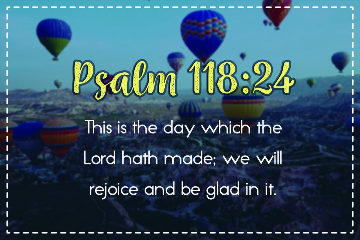 Amazon.com: Christian Poster Bible Verse Psalm 118:24 Hot Air Balloons ...