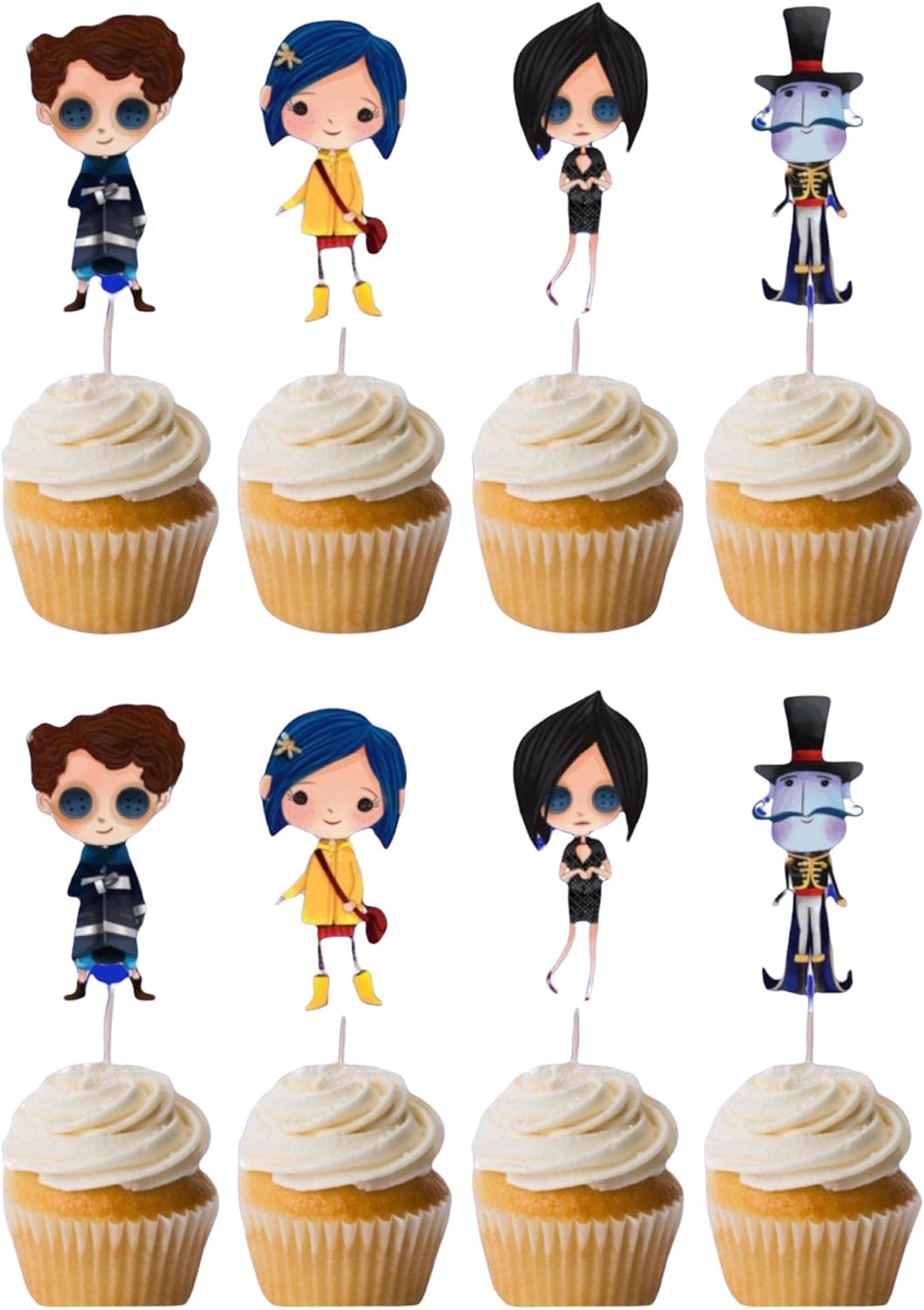 Amazon.com: Coraline cupcake toppers 24 pack Multicolor : Grocery ...