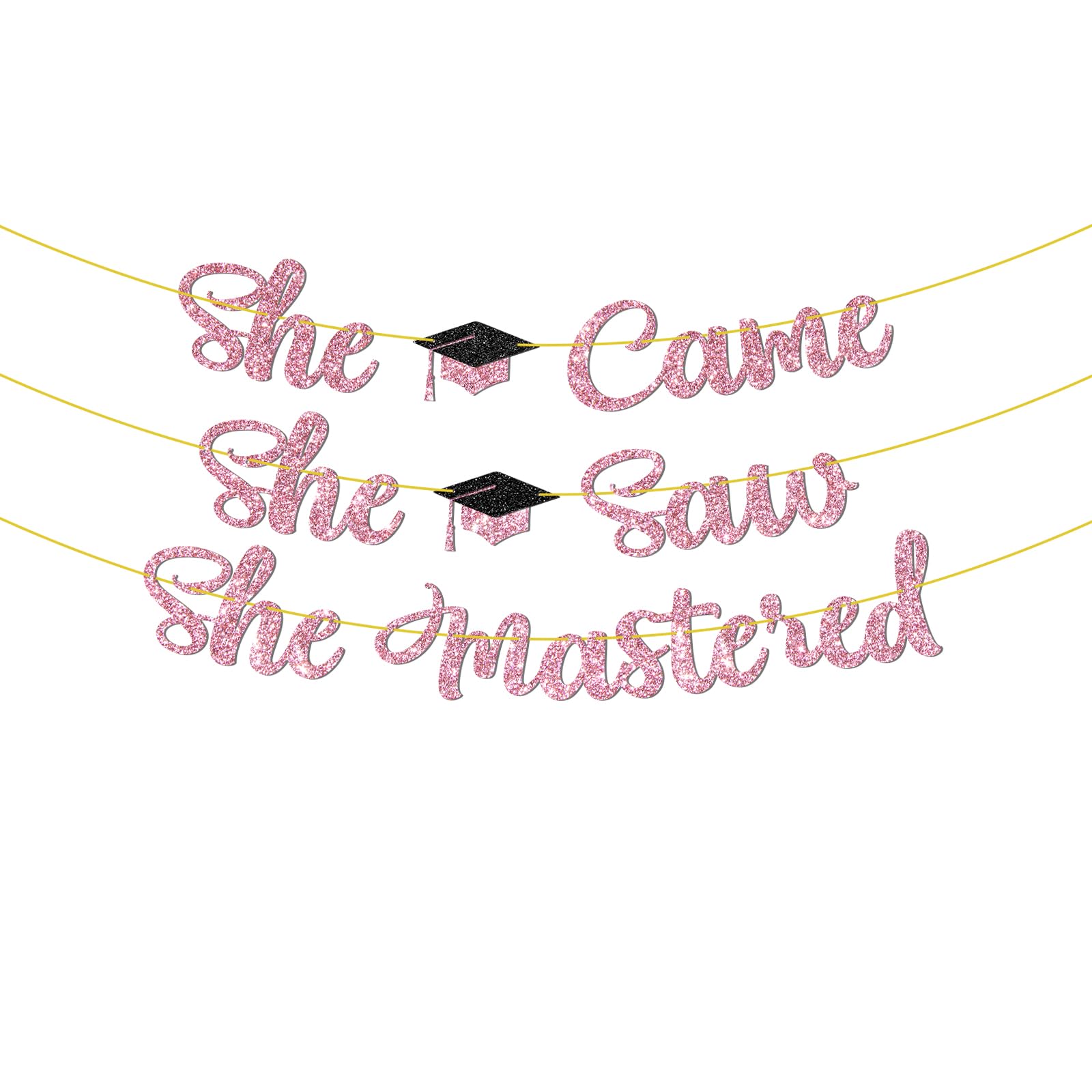 Amazon.com: She Came She Saw She Mastered Banner, Congrats Masters ...