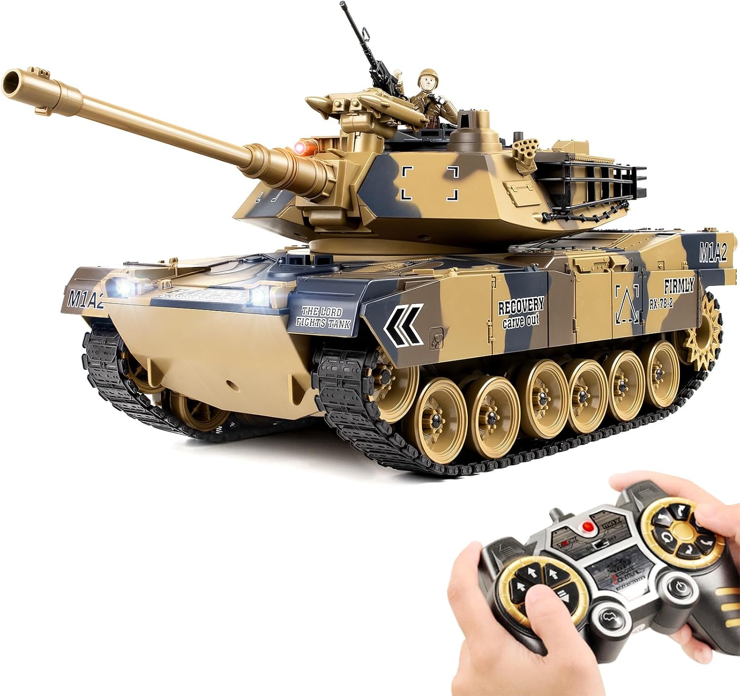 Amazon.com: DBshoot1/18 Remote Control Tank, US M1A2 2.4GHz RC Tank ...