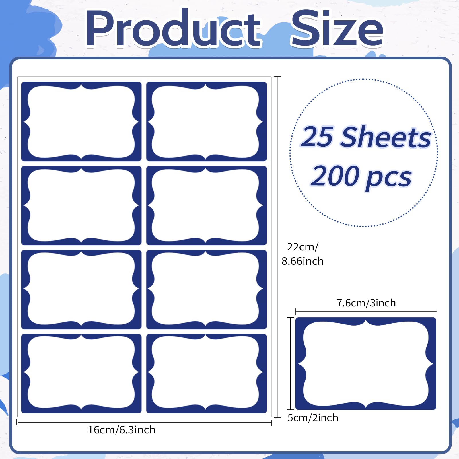 Snapklik.com : Starboling Name Tag Stickers, 200 Pcs 3"x2" Blue Plain ...