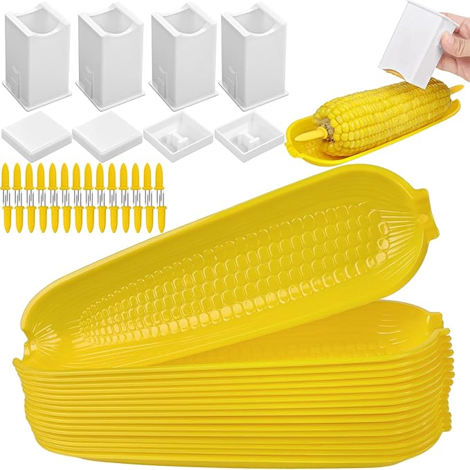 Amazon.com: Aodaer Plastic Corn Trays Corn Cob Holders and Dish Set ...