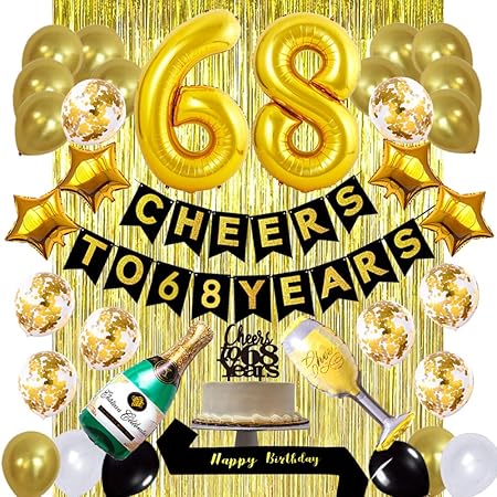 Amazon.com: 68th Birthday Decorations Party Supplies Happy 68th ...