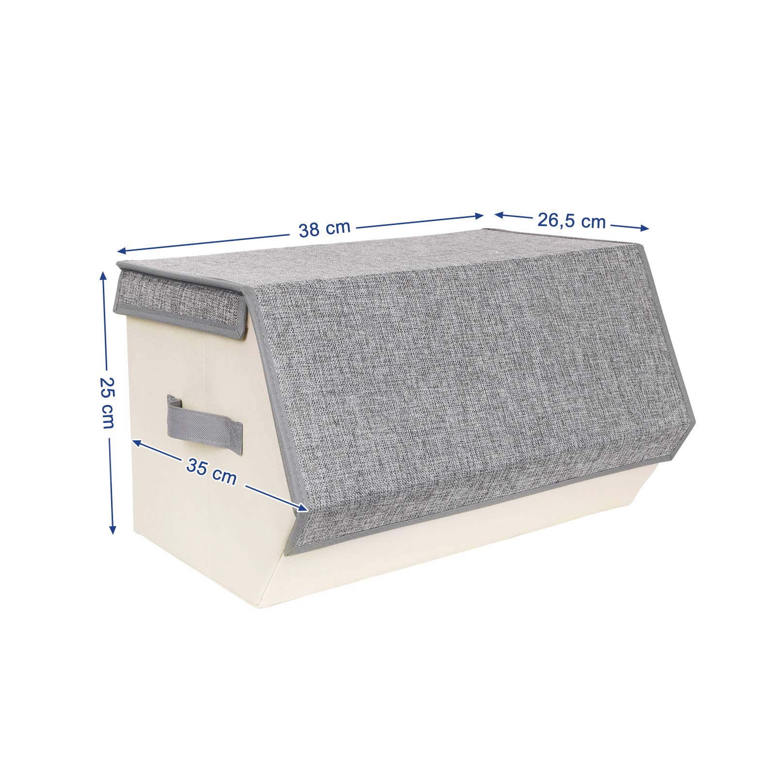 Buy SONGMICS Set of 4 Storage Boxes with Magnetic Hinged Lid, Stackable ...