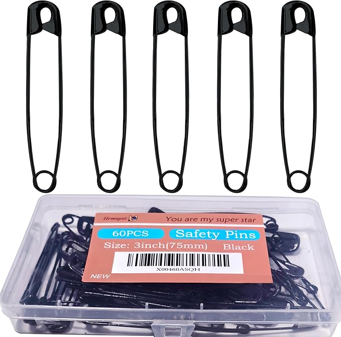Amazon.com: Urmspst Safety Pins, 60PCS-3Inch Large Safety Pins, Rust ...