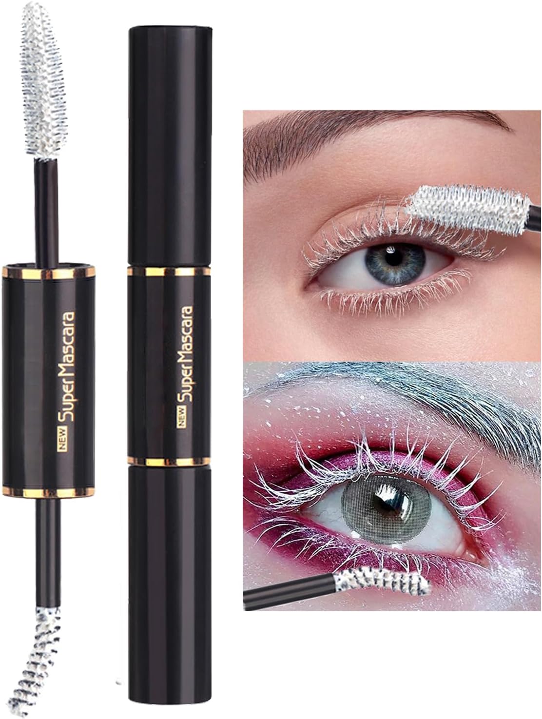 White Mascara Primer, Boost Volume Lash Primer, Colorful 4D Fiber White ...