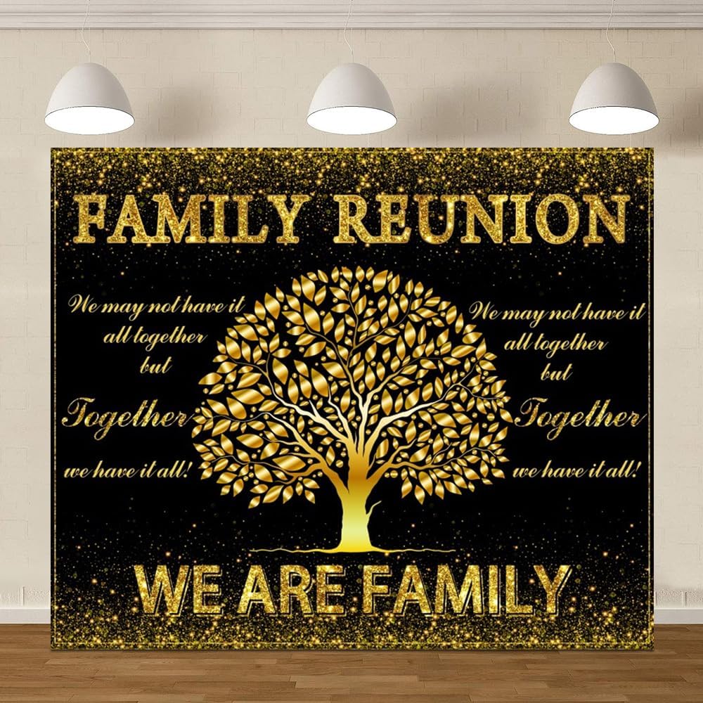 Amazon.com : ChloropLastid 10x8ft Black Gold Family Reunion Photography ...