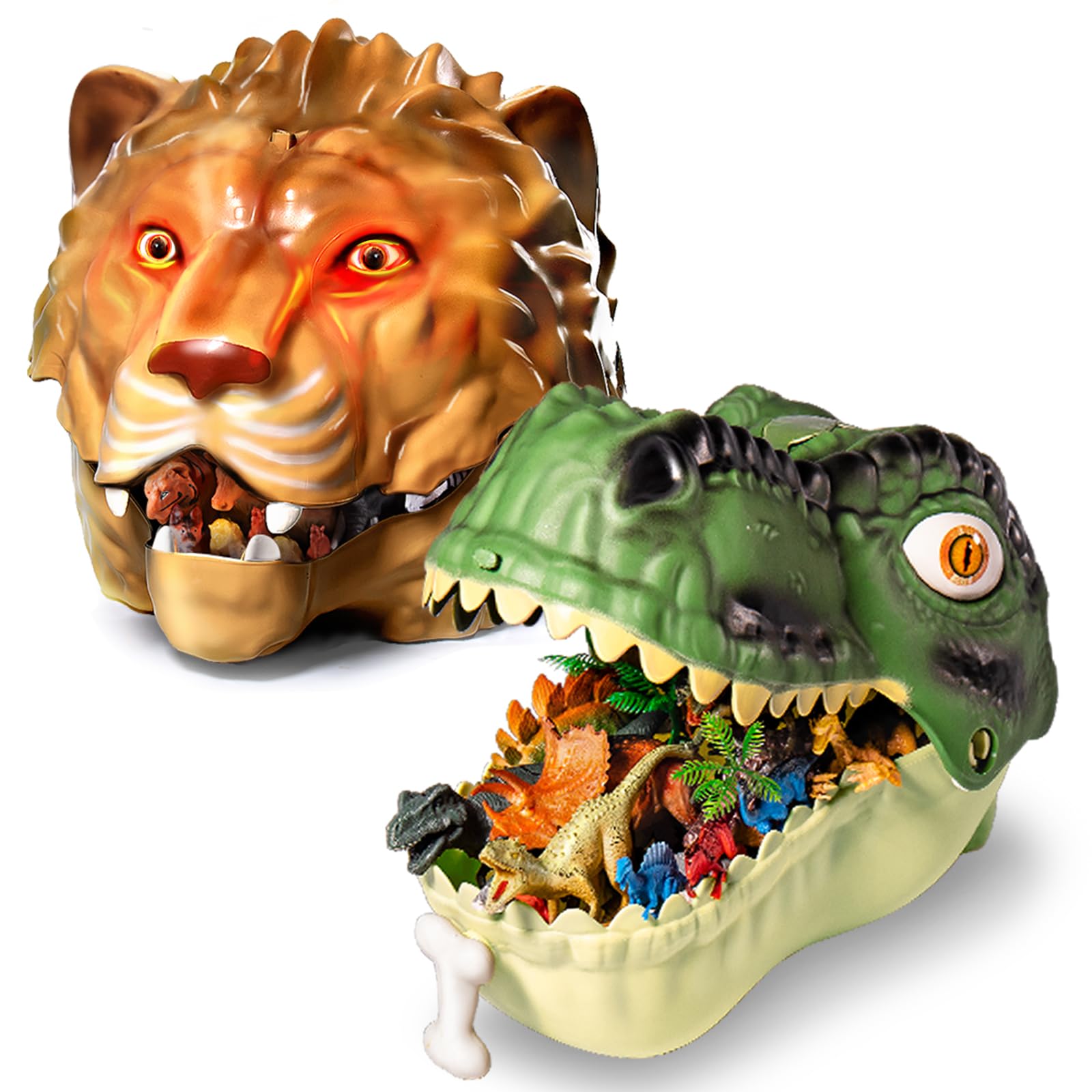 Amazon.com: RISUNTOY 45PCS Dinosaur Toys for Kids,with 41Pcs Safari ...