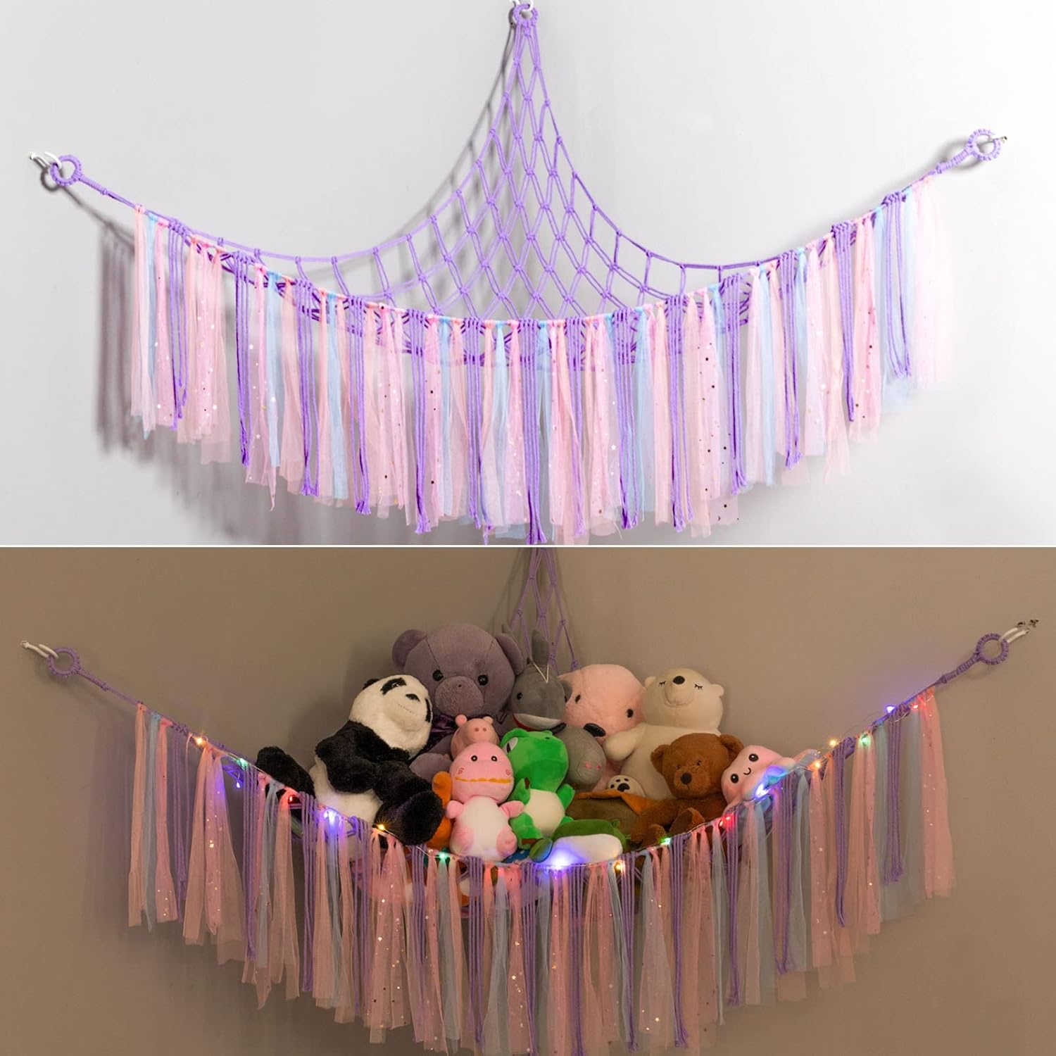 Amazon.com: Svepndic Boho Stuffed Animal Toy Hammock Macrame Large ...