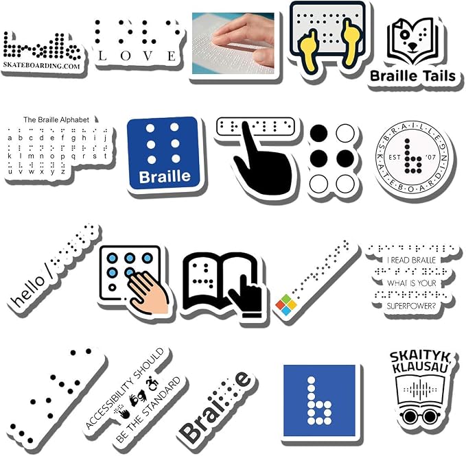 Amazon.com: 20 PCS Stickers Pack Braille Aesthetic Vinyl Colorful ...