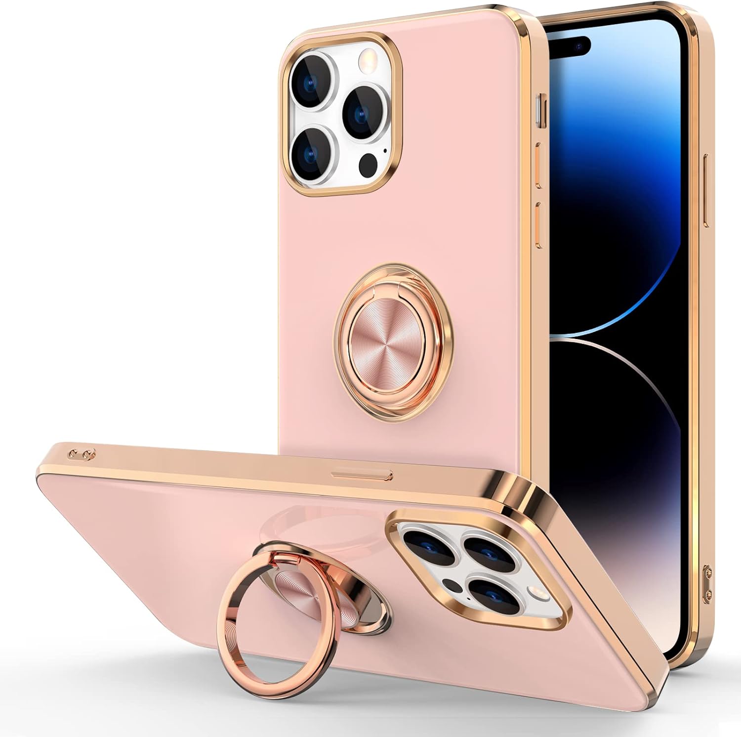 Amazon.com: Hython Case for iPhone 14 Pro Max Case with Ring Stand [360° Rotatable Ring Holder ...