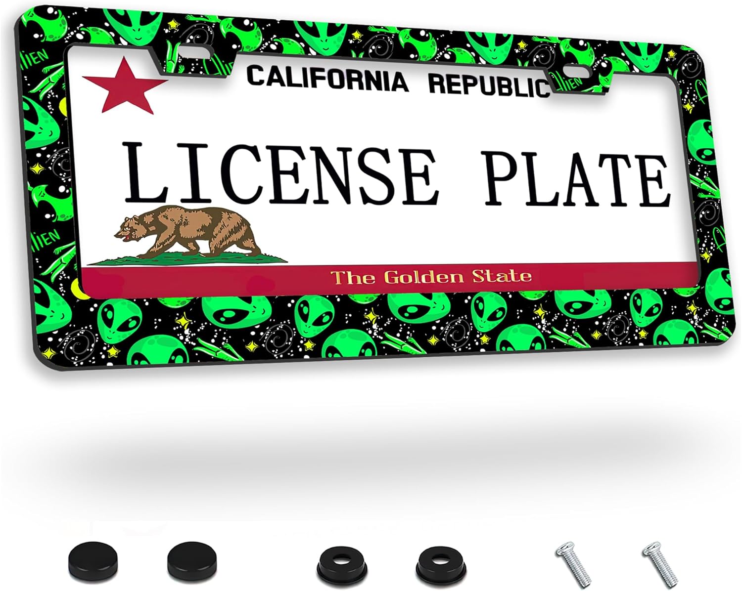 Amazon.com: Larkverk Alien License Plate Frames,Aliens License Plate ...
