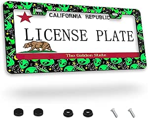 Amazon.com: Larkverk Alien License Plate Frames,Aliens License Plate ...