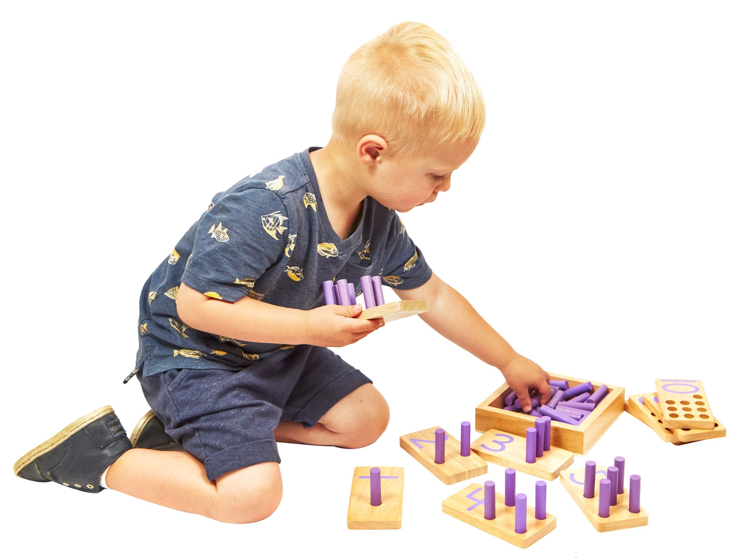 Counting Peg Board | Montessori Math and Numbers for Kids | Wooden Math ...