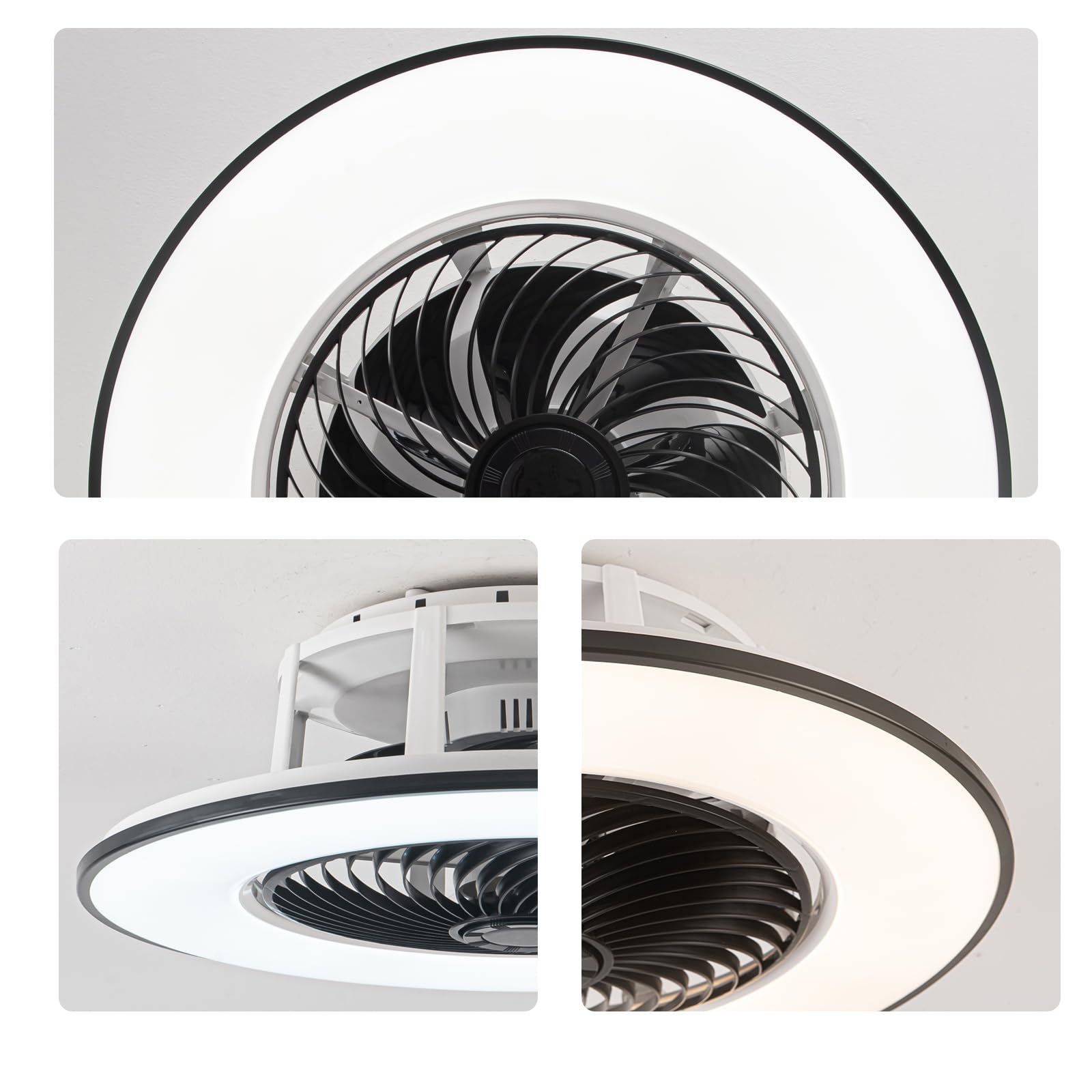 Ceiling Fan with Lights and Remote Control,Low Profile 22 Inch Flush ...