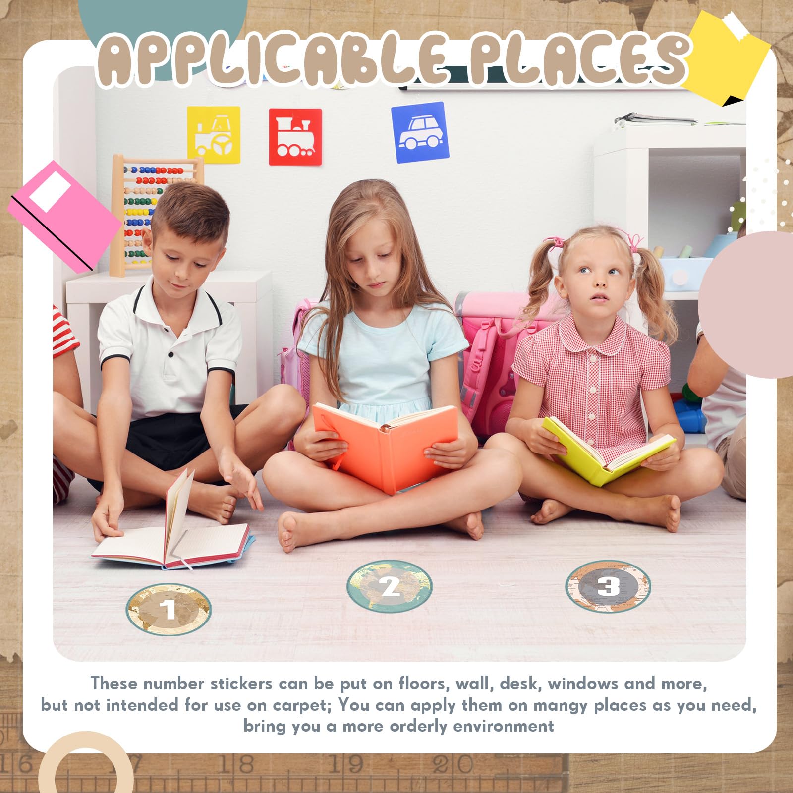 Snapklik.com : Colarr 40 Pcs Classroom Line Up Helpers Stickers Large ...