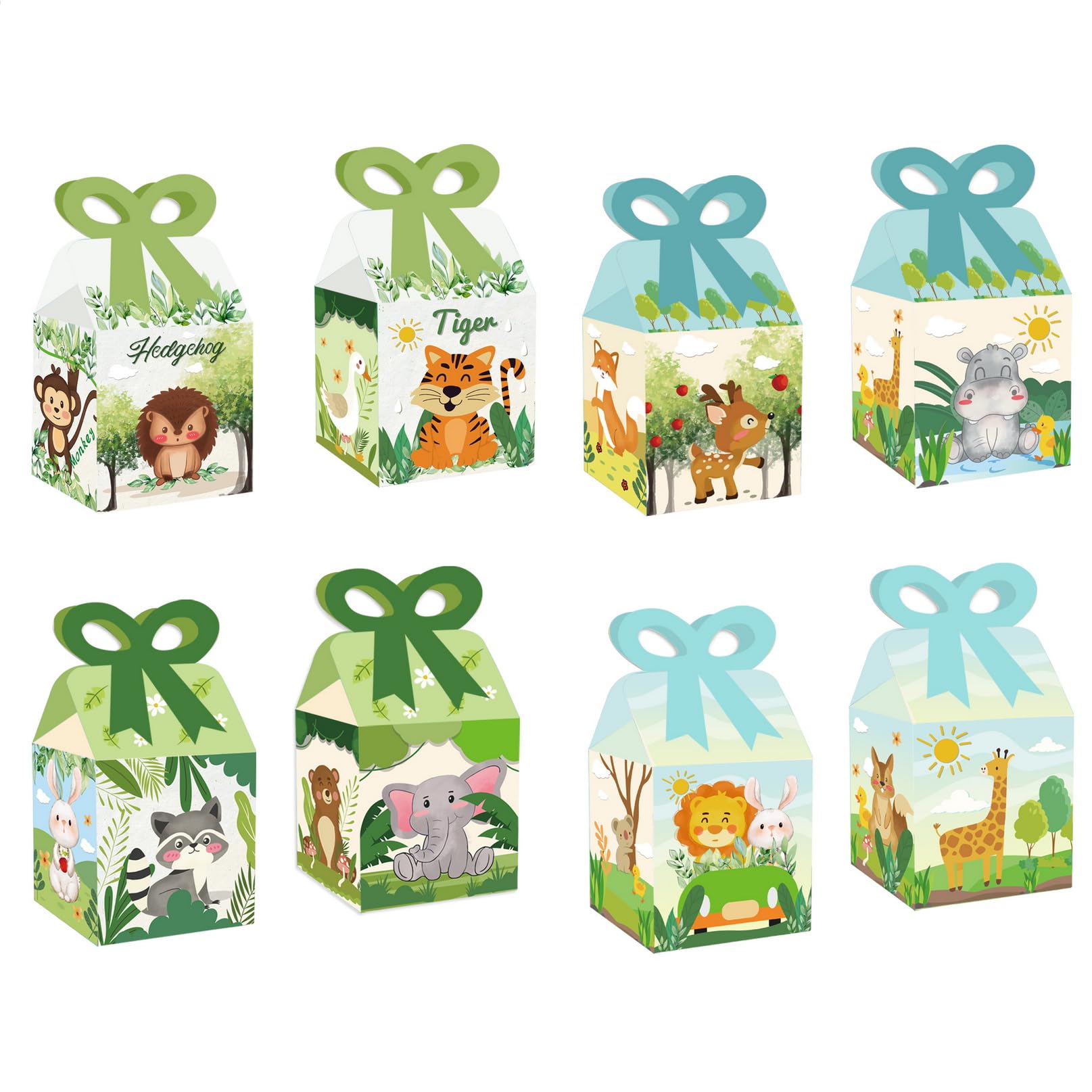 Buy 12 Pieces Jungle Animal Party Gift Bags,Safari Party Square Treat ...