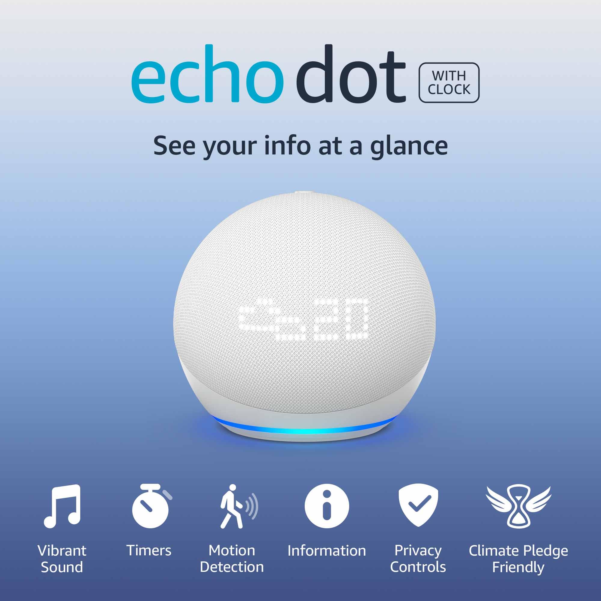 Buy Amazon Echo Dot (5th Gen) with clock | Compact smart speaker with ...