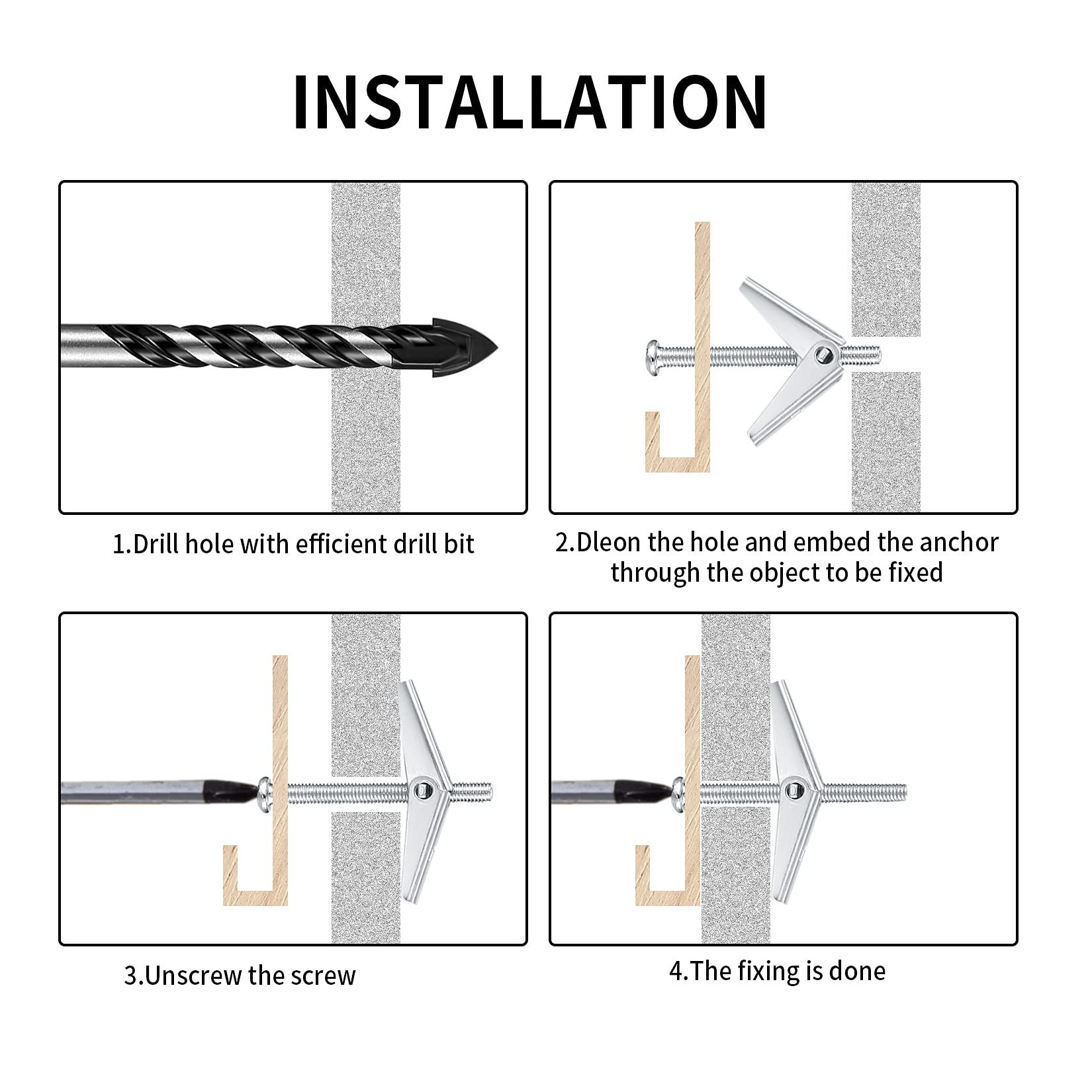 Snapklik.com : 32 Pcs Toggle Bolt And Wing Nuts, 2 Inch/3 Inch Heavy ...