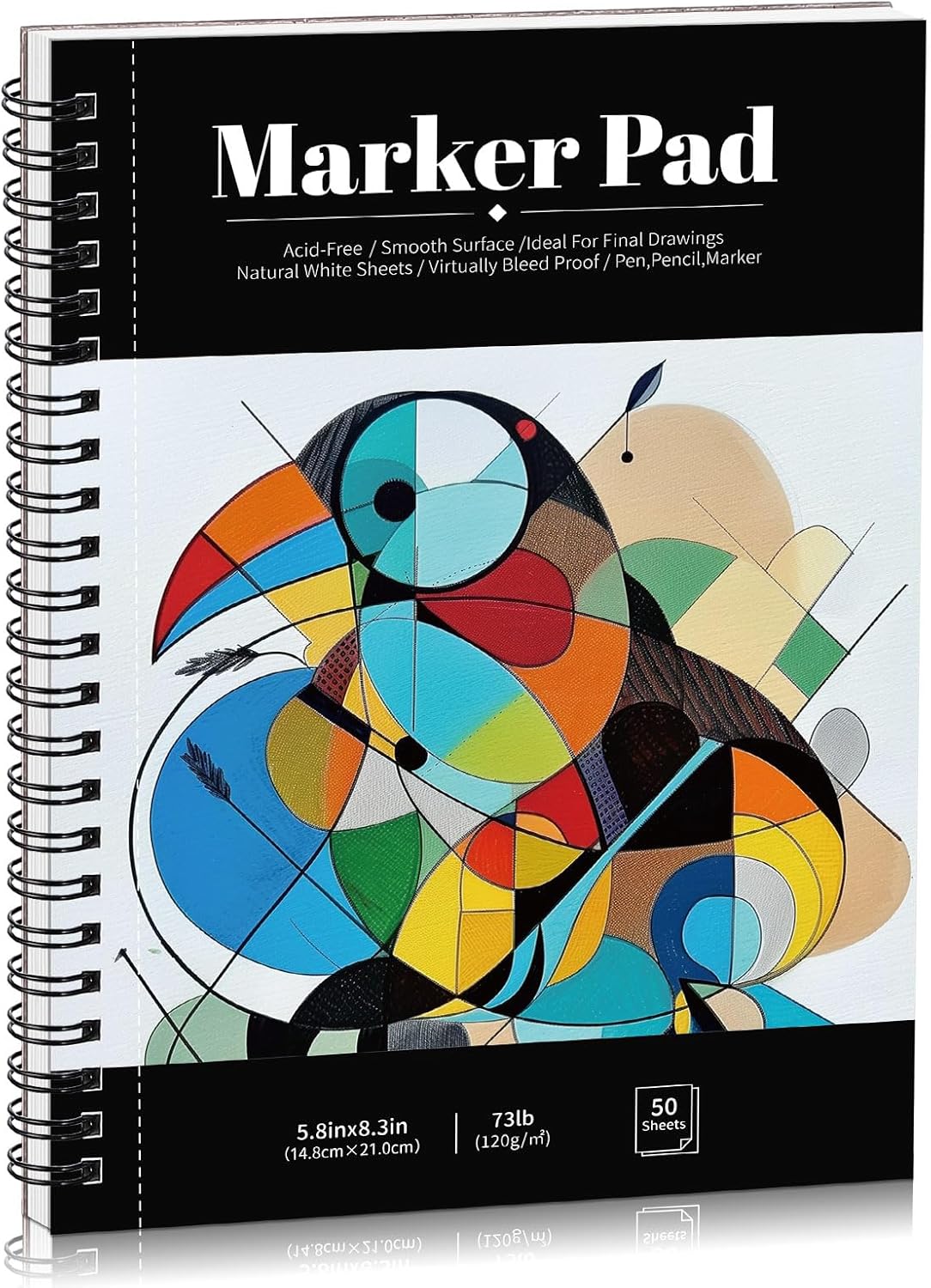 50 Sheets Marker Paper Pad, A5 Bleedproof Art Sketch Pad, 73lb/120gsm ...