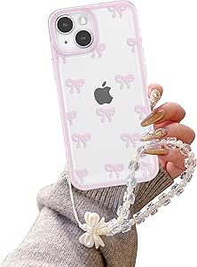 Amazon.com: EYZUTAK Case for iPhone 15, Clear Cute Ribbon Bowknot Aesthetic Phone Case with ...