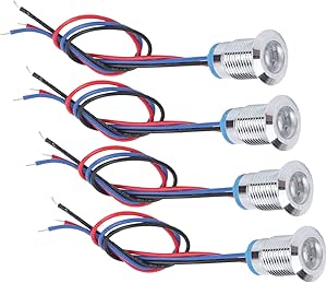 Small Led Light, 12mm 12-24V 4 Sets Pre Wired Round Leds, Led Diode ...