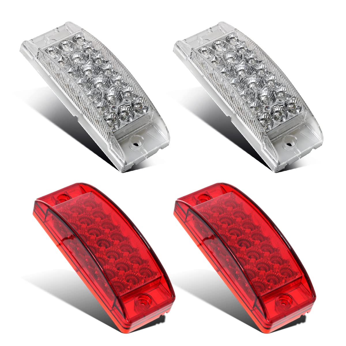 Amazon.com: Partsam 2Pcs Red 6" LED Rectangle Side Marker and Clearance ...