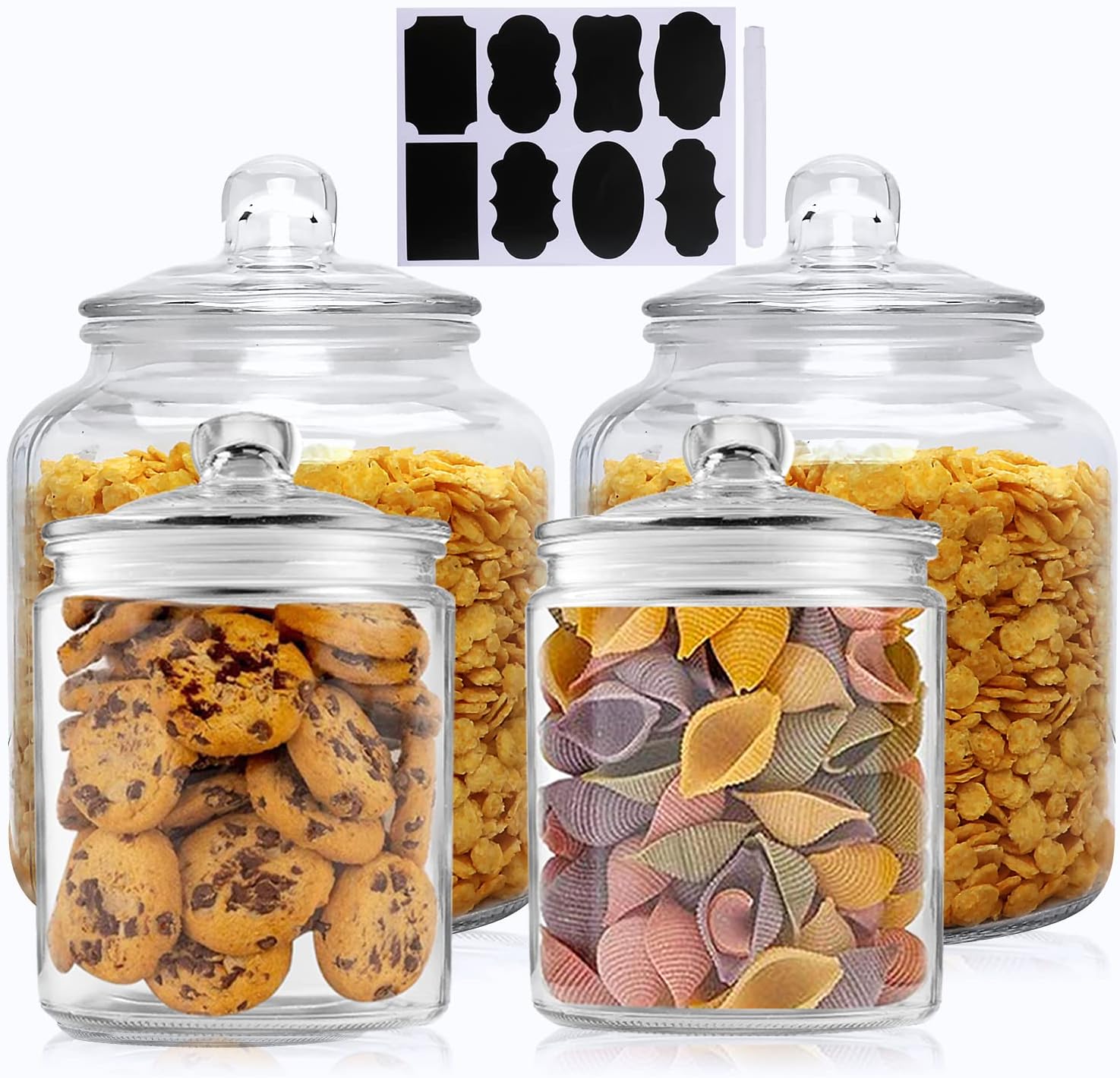 Amazon.com: EkkoVla 17 oz Glass Jars with Airtight Lids, Set of 6 Food ...