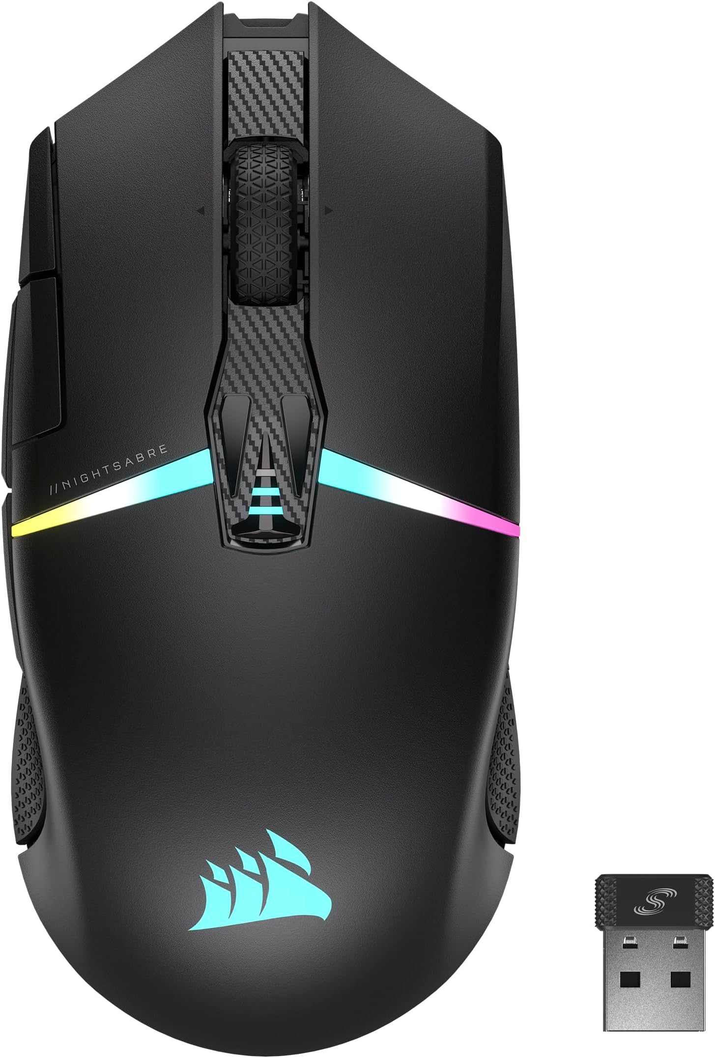 CORSAIR NIGHTSABRE WIRELESS RGB FPS/MOBA Gaming Mouse – 26,000 DPI – 11 Programmable Buttons ...
