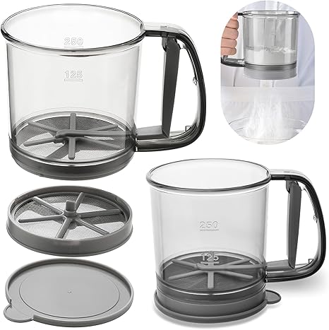 Amazon.com: Blingbin Flour Sifter for Baking, Double layer Flour Sieve ...