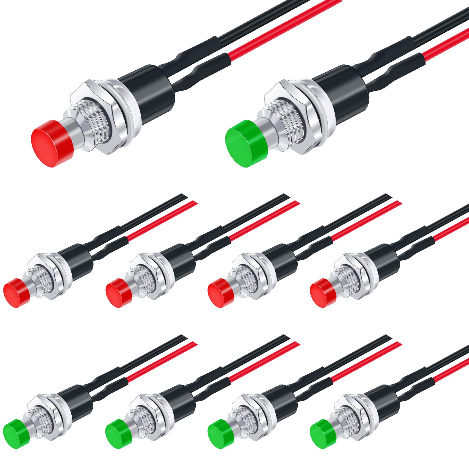 Snapklik.com : Twidec/10Pcs 12V 250V Momentary Push Button Switch 2 ...
