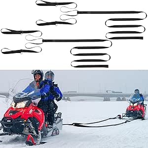 Amazon.com: Windyun 2 Pcs 15.7 ft Snowmobile Tow Strap Reinforced ...