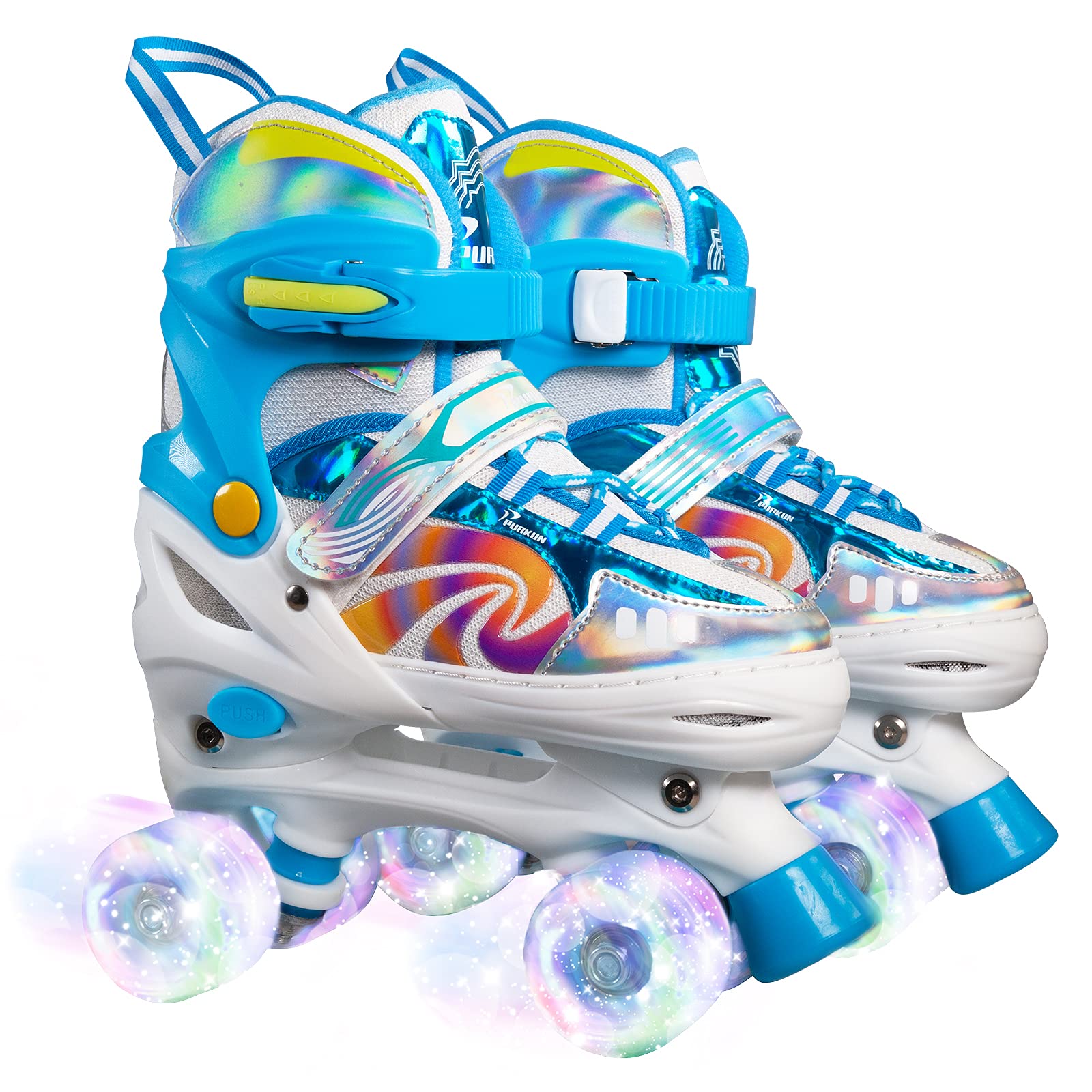 Buy PURKUN Vortex 4 Sizes Adjustable Roller Skates with Shiny Upper ...