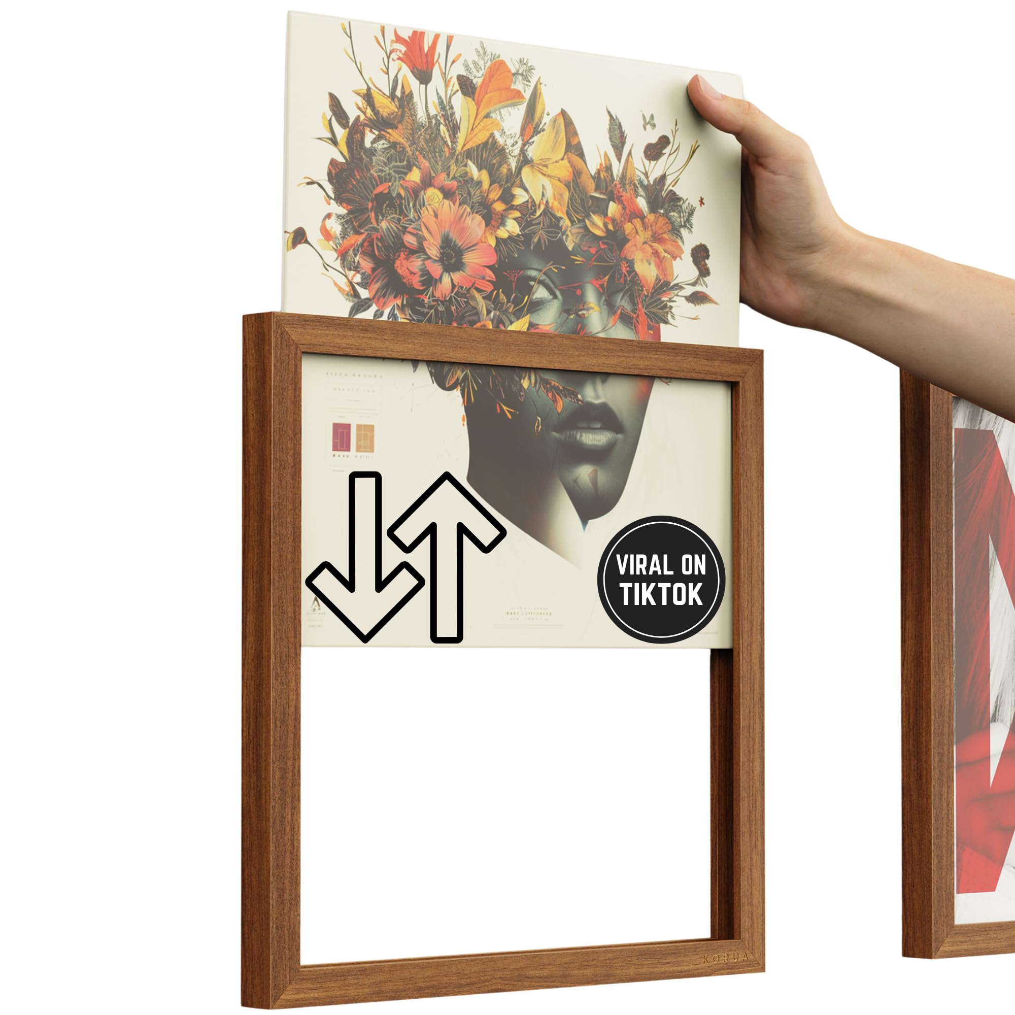 Amazon.com - KORUA Wood Vinyl Record Frame with Drop In Vinyl Slot on ...