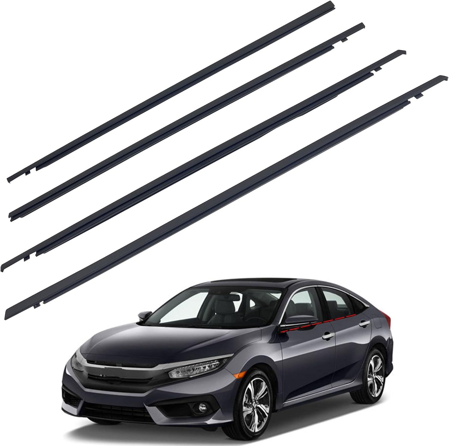 Amazon.com: YzusGomumu 4Pcs Window Moulding Trim Weatherstrip Window Seal Compatible with 2016 ...