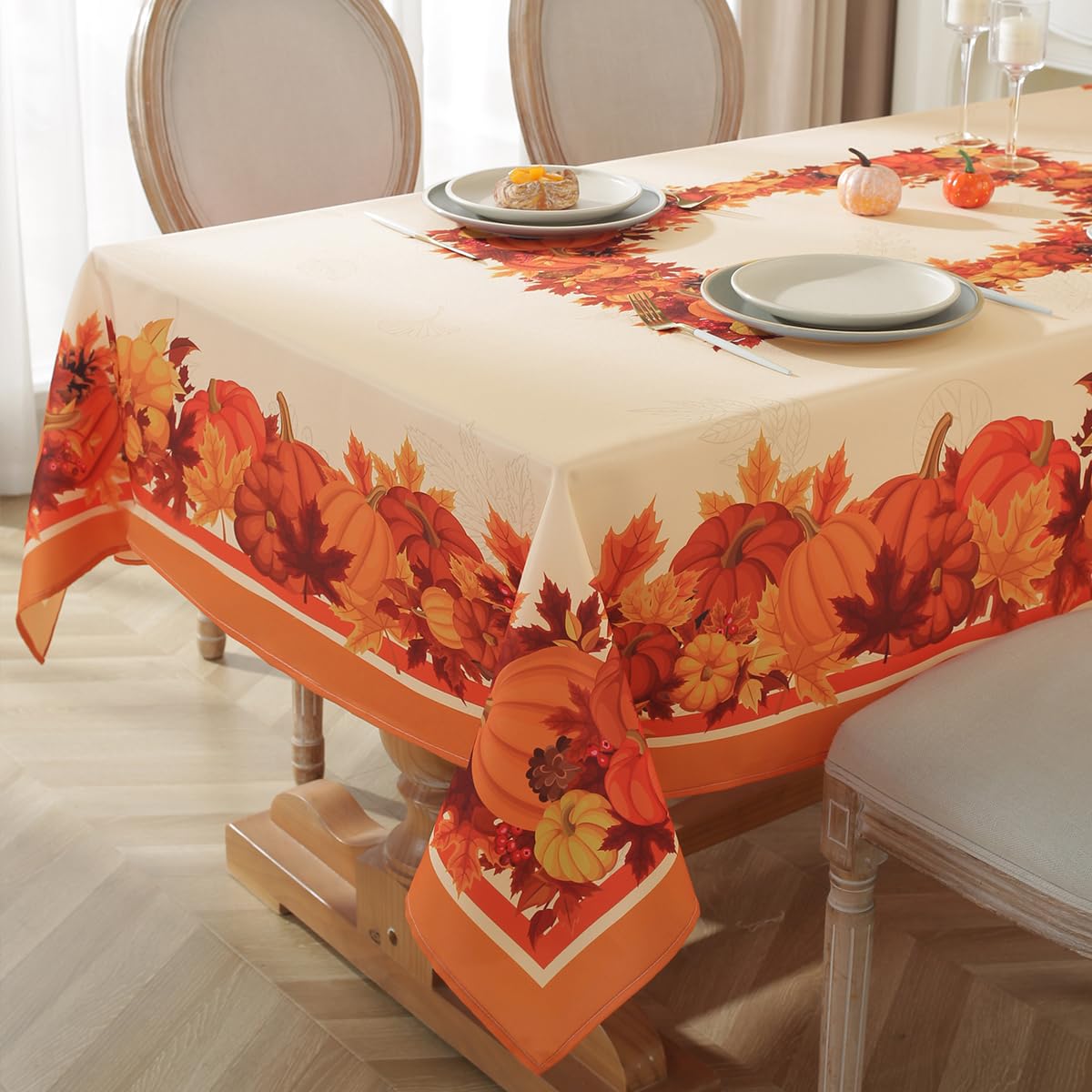 Amazon.com: SASTYBALE Pumpkin Tablecloth, Fall Tablecloths for ...