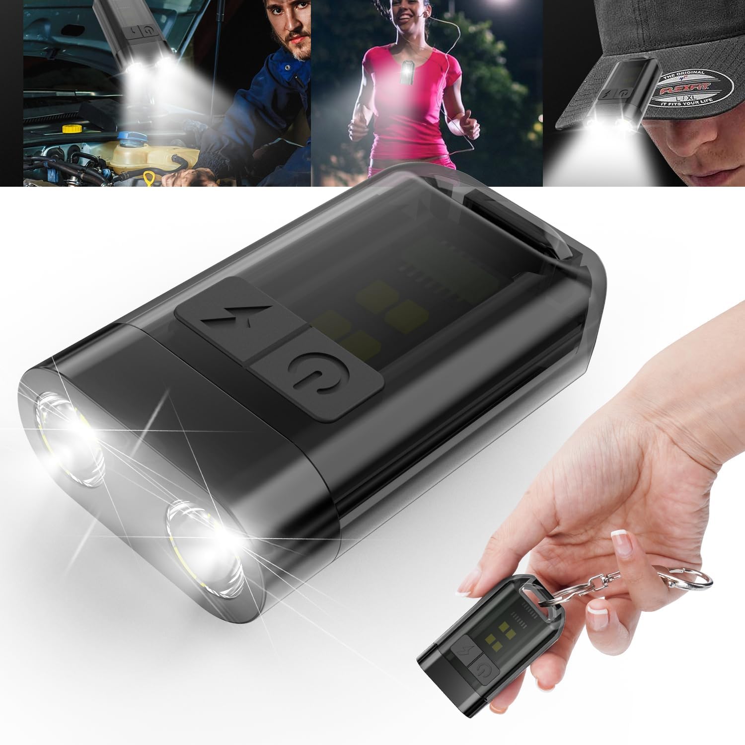 BueRallan Mini Keychain Flashlight, Rechargeable EDC Flashlight with ...