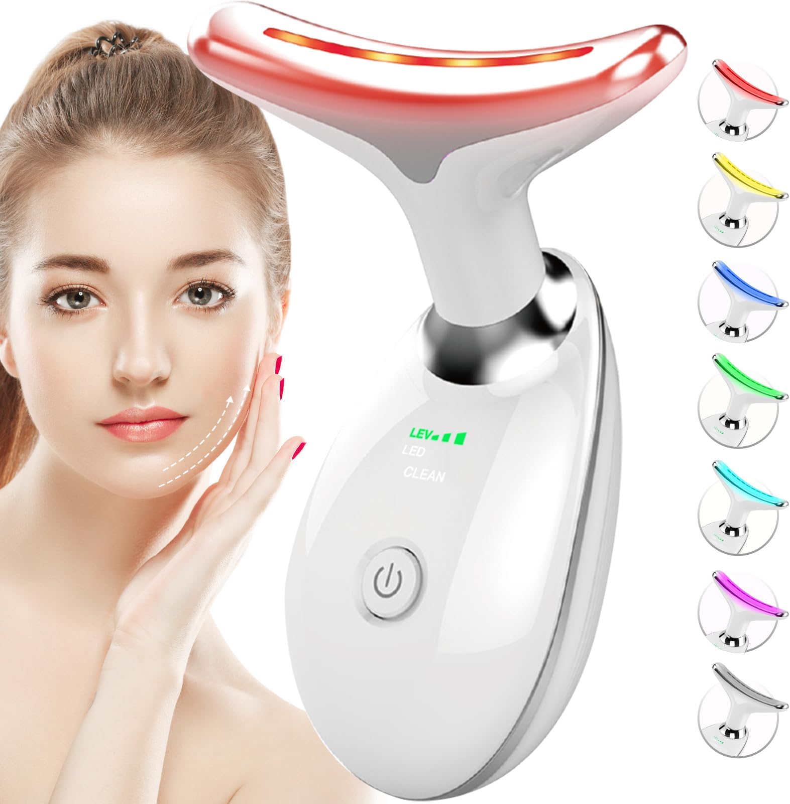 Amazon.com: SDKWDH Red-Light-Therapy-for-Face-and-Neck, 7 Color Face ...