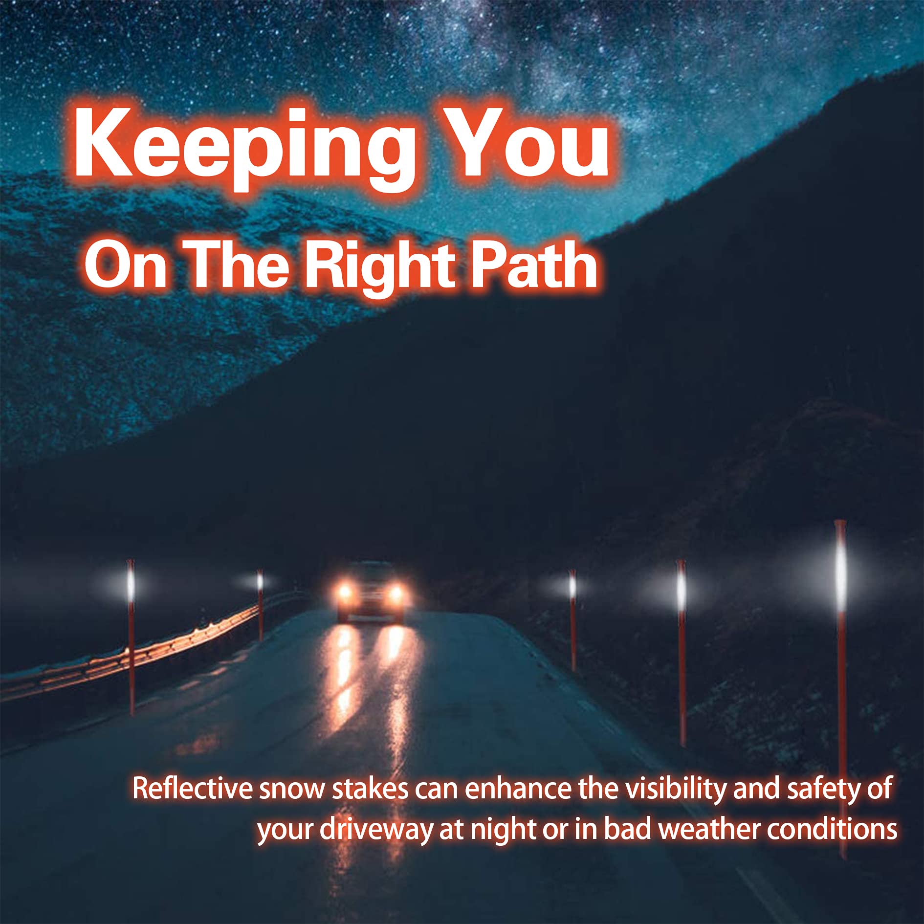 Snapklik.com : Elfinrm 48in Fiberglass Reflective Driveway Markers ...