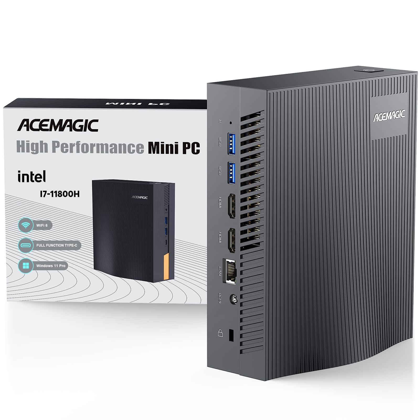 Amazon.com: ACEMAGIC Mini PC i7-11800H(8C/16T, up to 4.6 GHz) Windows ...