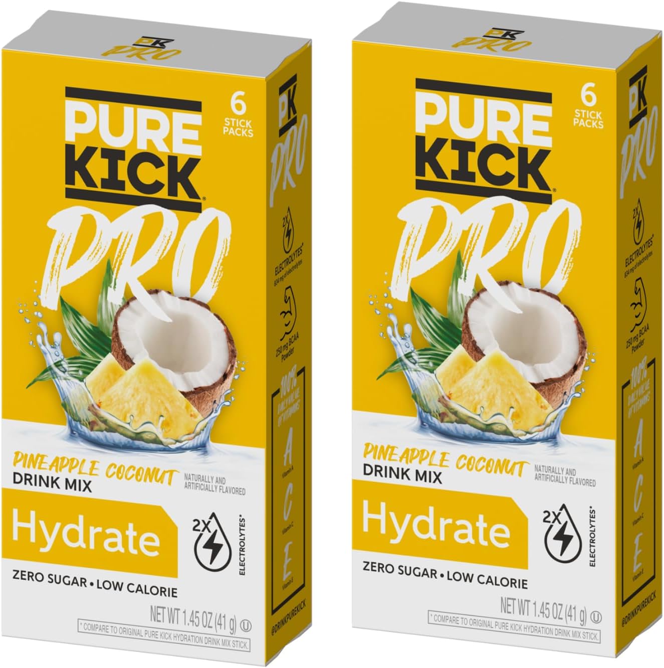 Amazon.com : Pure Kick Pro Pineapple Coconut Powdered Drink Mix - Pack ...