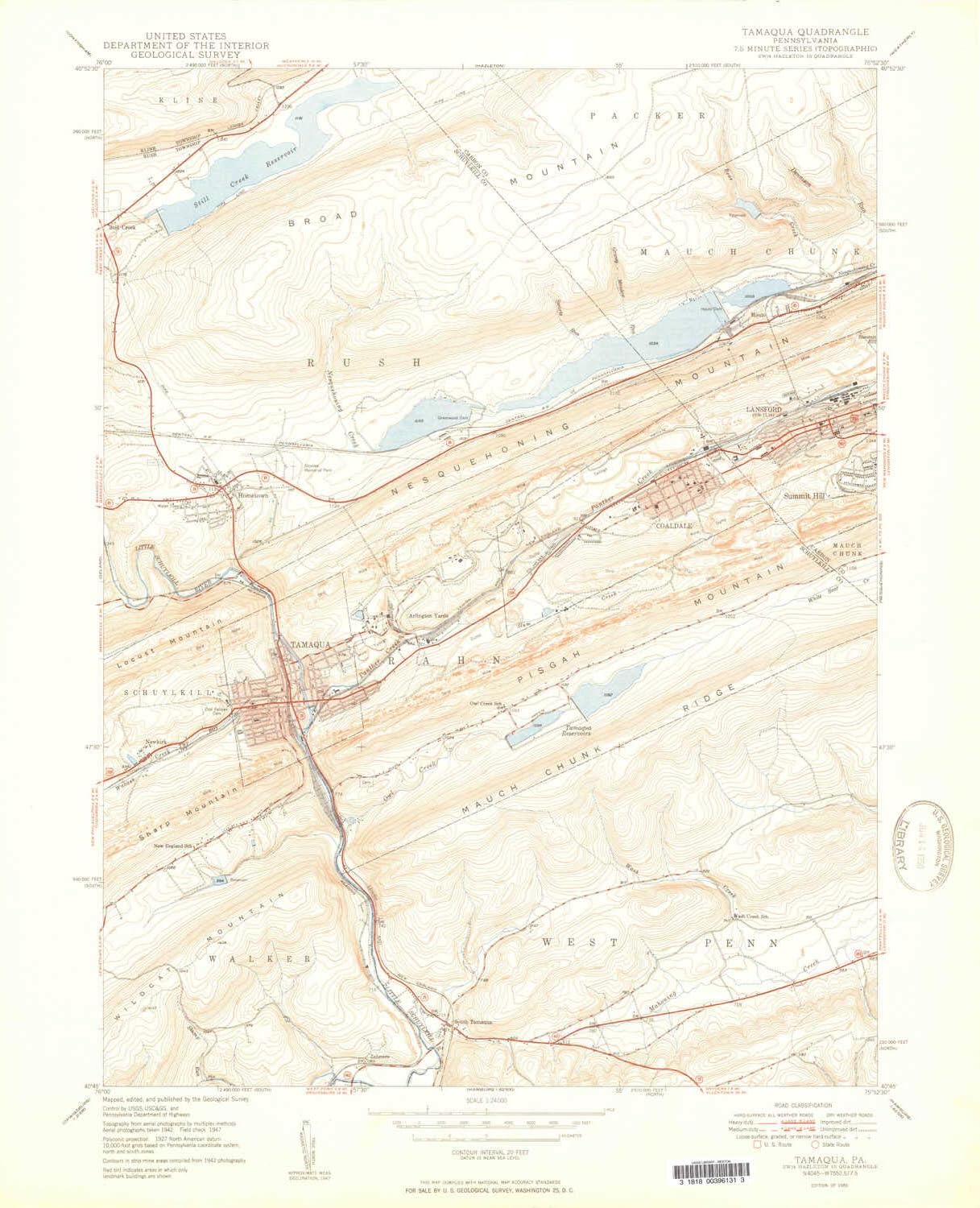 Amazon.com : YellowMaps Tamaqua PA topo map, 1:24000 Scale, 7.5 X 7.5 ...